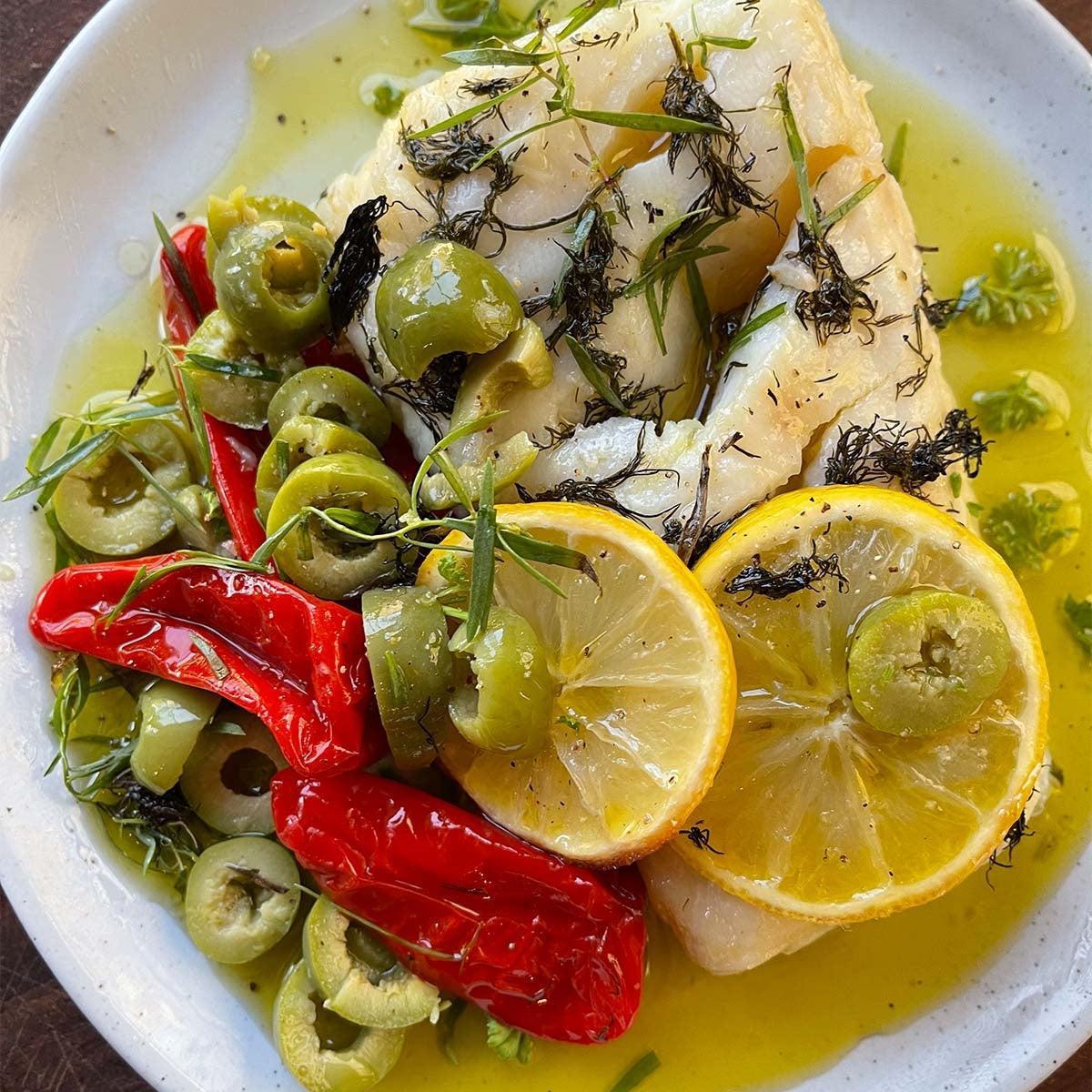 Cooking with Chef Mike: Lemon and Dill Baked Sea bass with Roasted Swe ...